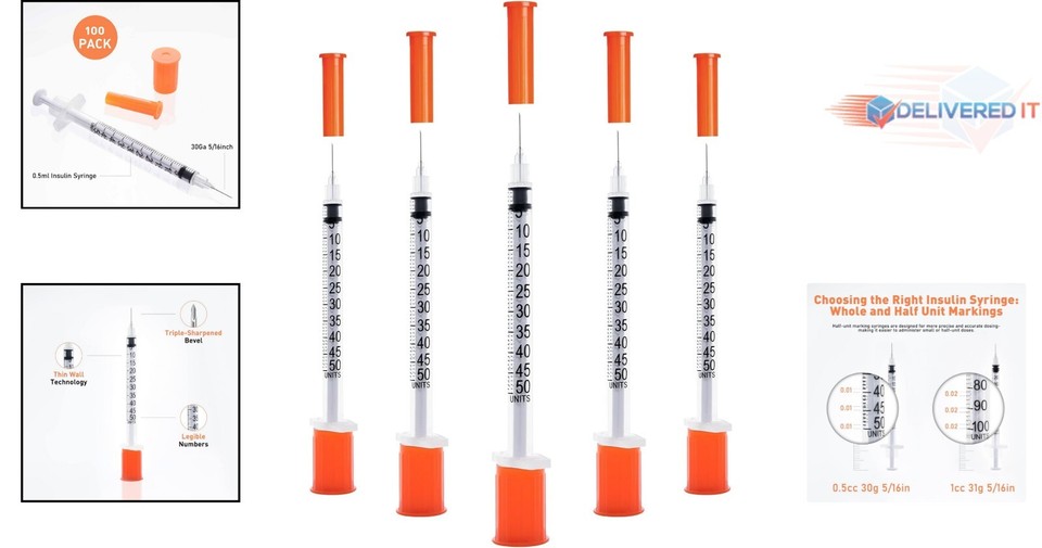 Durable 0.5cc 30 Gauge Syringe - Perfect for Pets, Plants & Lab Use ...