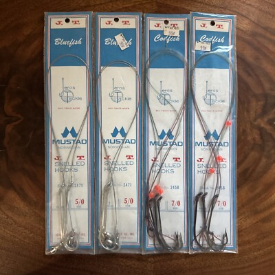 Vintage Keeps Tackle Snelled Hooks 2 Bluefish 2 Codfish Lot Of 4 New | eBay