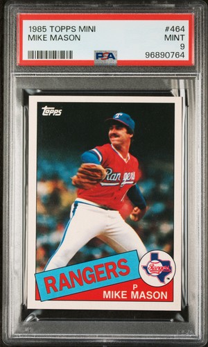 1985 TOPPS MINI # 464 MIKE MASON PSA 9 MAC SPOTLESS 100 MADE VERY RARE ...