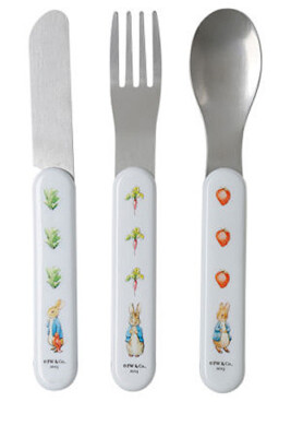 NEW Beatrix Potter Peter Rabbit Playing 3 Piece Cutlery Set - Spoon ...