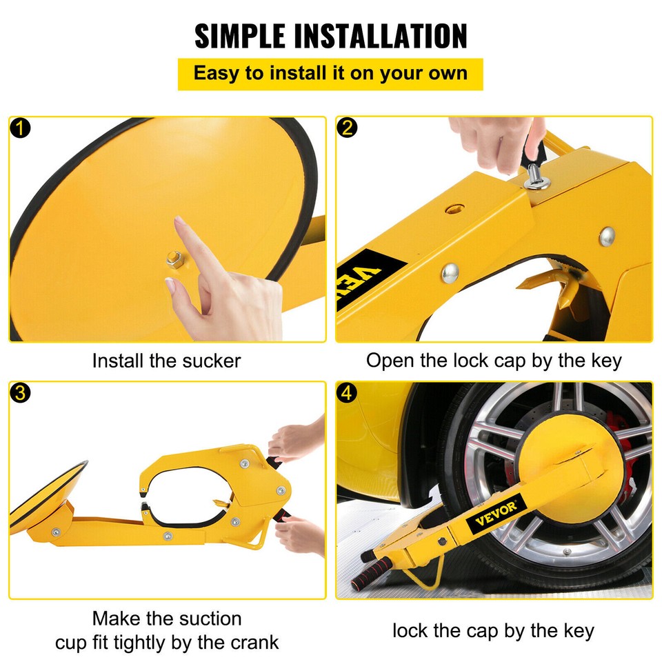 2 PC Trailer Truck Wheel Lock Clamp Boot Heavy Duty For Anti Theft ...