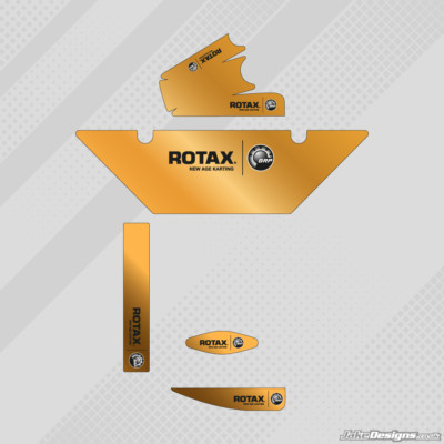 GOLD CHROME EUROPEAN STYLE ROTAX RADIATOR STICKER KIT - KARTING | eBay