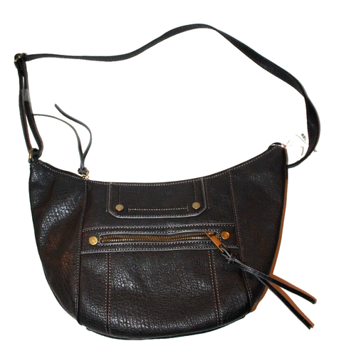 Joe Boxer Women's Black Pebbled Faux Leather Crossbody Shoulder Bag ...