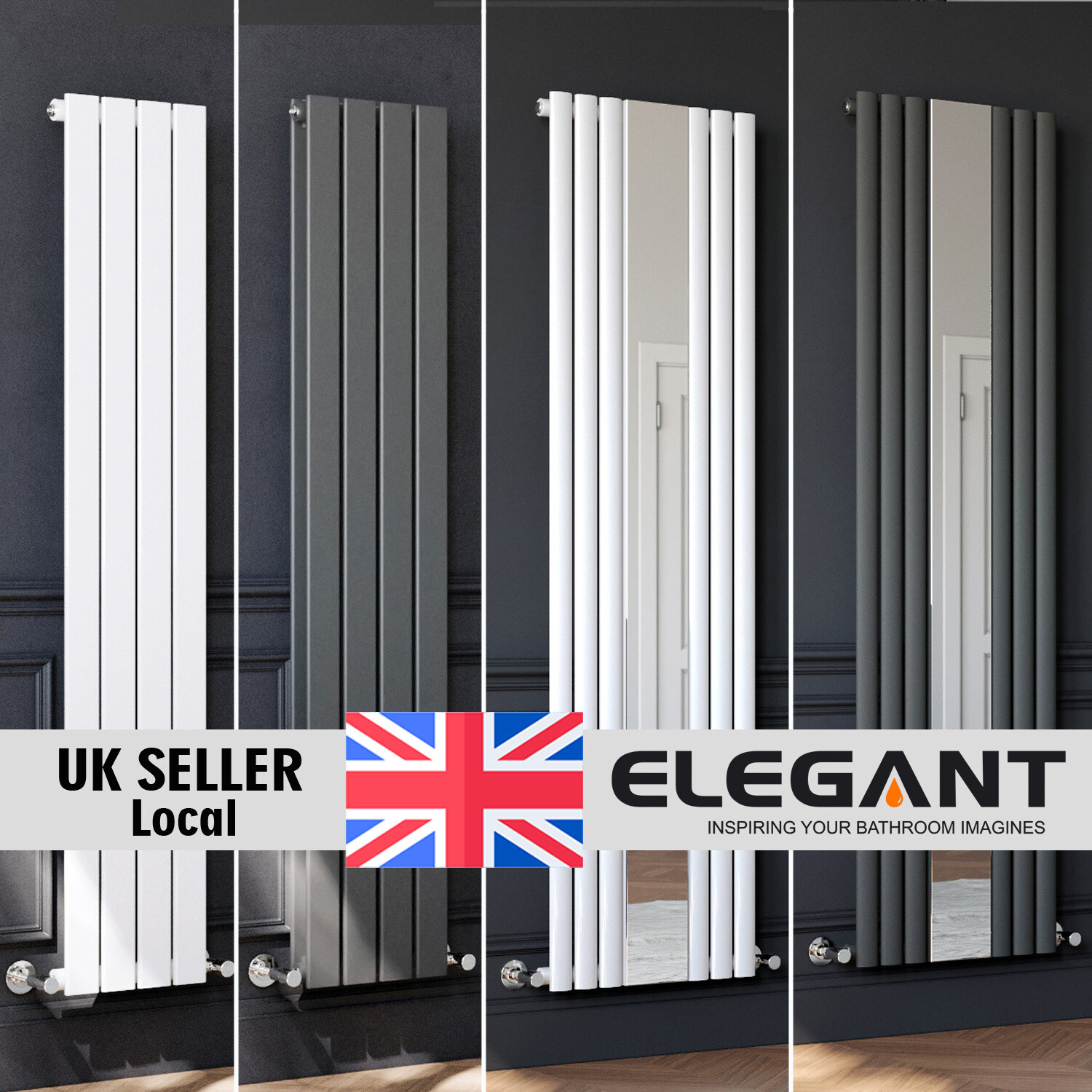 Vertical Radiator 1800 1600 mm Flat Panel Oval Column Central Heating ...