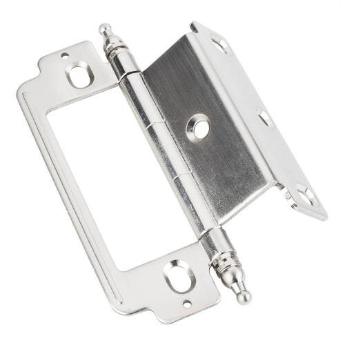 (4 pcs) NOB 4" Finial Tipped No-Mortise Hinge Brass Nickle Door Hinges ...