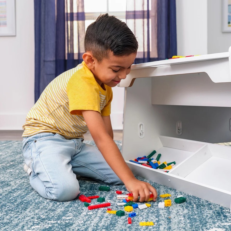 New KidKraft Building Bricks Play N Store Mega Table w/210 Bricks ...