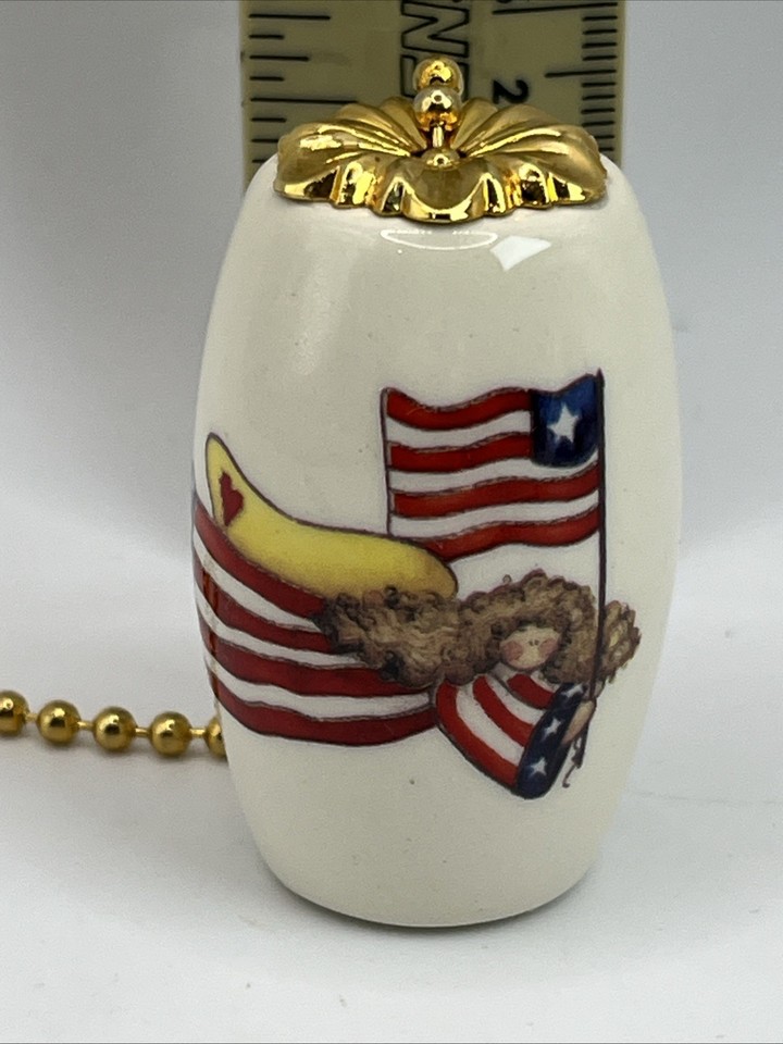 Ceramic 2 Inch Drop Dangle Ceiling Fan Light Switch Pull Chain Angel ...