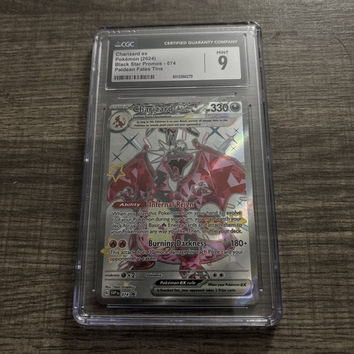 Pokemon TCG Charizard ex 074 Black Star Promo Paldean Fates Tin CGC 9 ...