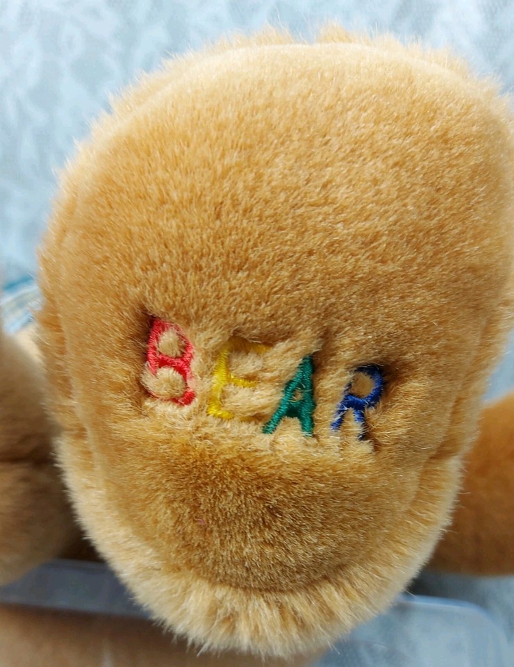 Vintage Walmart Teddy Bear Brown Embroidered Words On Feet 20" Plush ...