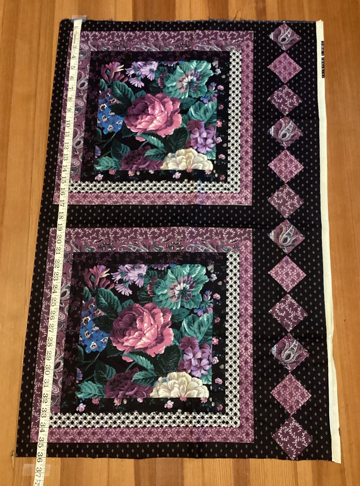 Floral Pillow Fabric Panels VIP Cranston Print 34" x 45” Purple Joan ...