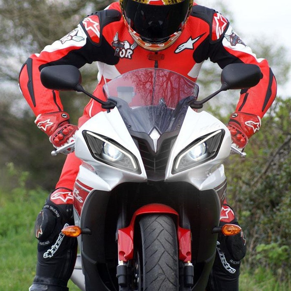 1X LED Headlight Assembly for Yamaha YZF R6 2008-2016 Front DRL Demon ...