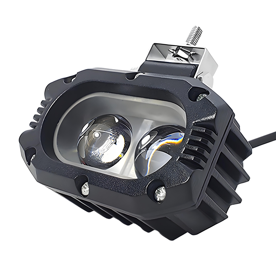 2X 50W Rectangular LED Work Light Spot Pods Driving Fog White Halo ...