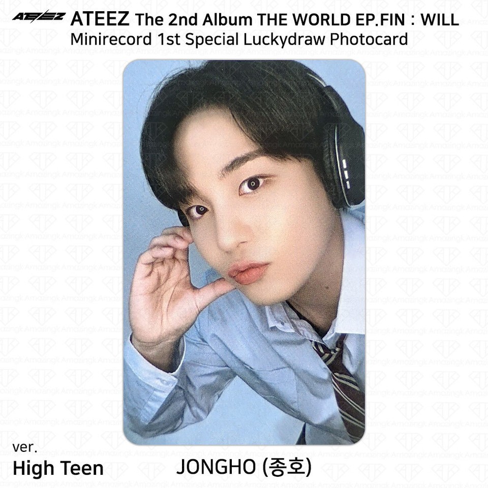 ATEEZ THE WORLD EP.FIN WILL Minirecord 1st Special Lucky Draw Photocard ...