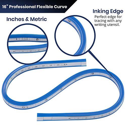 Pacific Arc Flexible Curve Graduated 16 Inch Ruler with Inking Edge | eBay