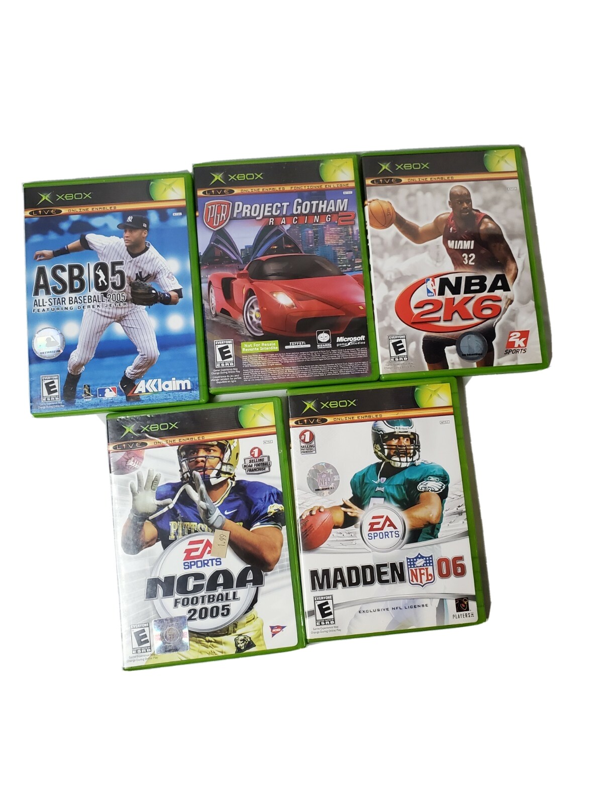 Lot of 5 Original Xbox Sports Games Bundle Tested Most w/ Manuals NCAA ...