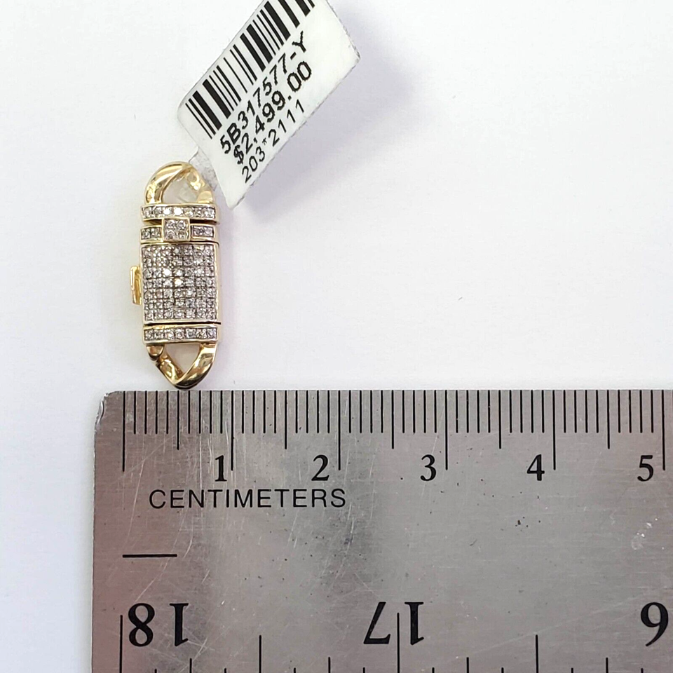 10K Yellow Gold Diamond Box Clasp Cuban Accessory 7-75MM Pave Set ...