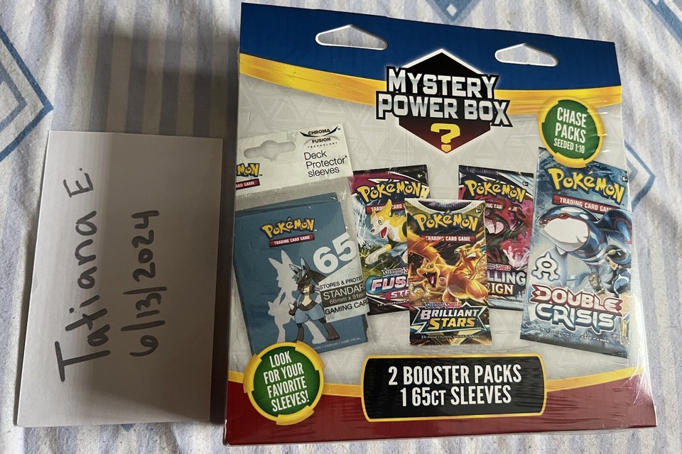 22’ Pokemon Mystery Power Box 2 Booster Packs One 65 Ct Sleeves Chase ...