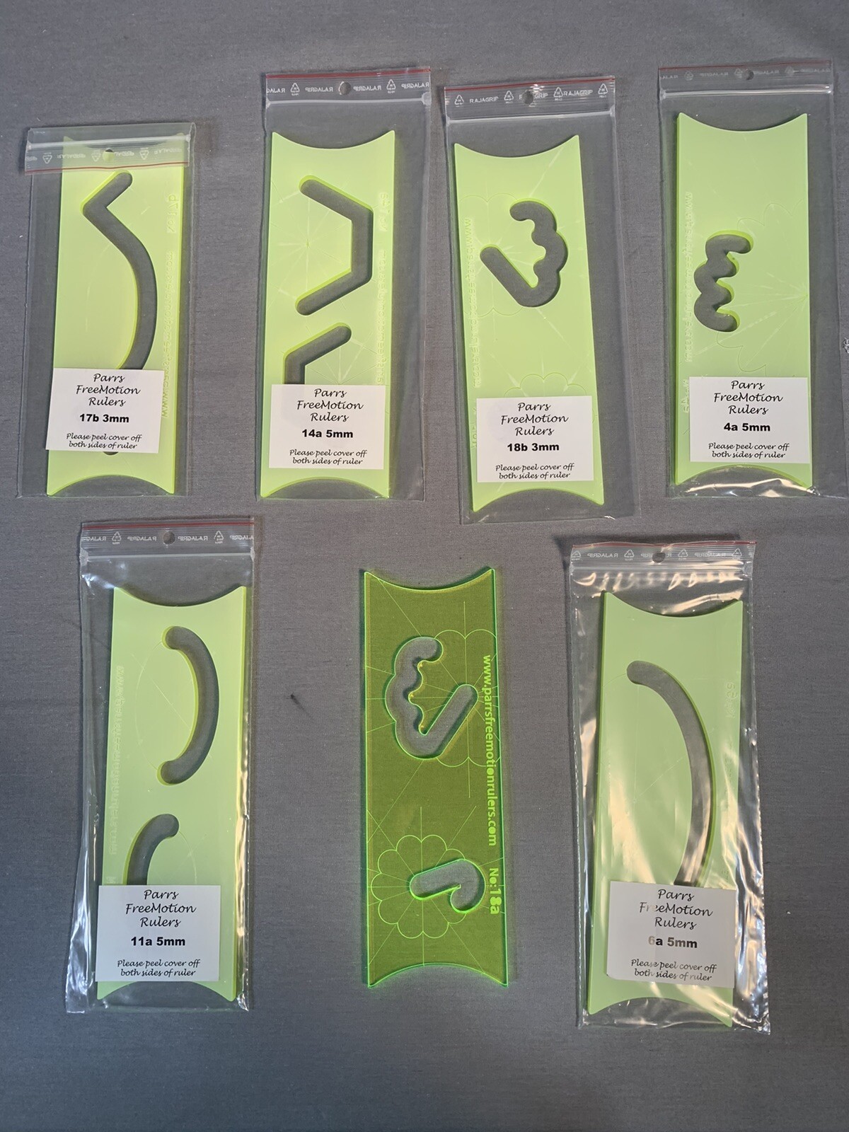 LOT OF 7 Parrs Free Motion Rulers ALL NEW, VARIOUS SHAPES 3mm & 5mm | eBay