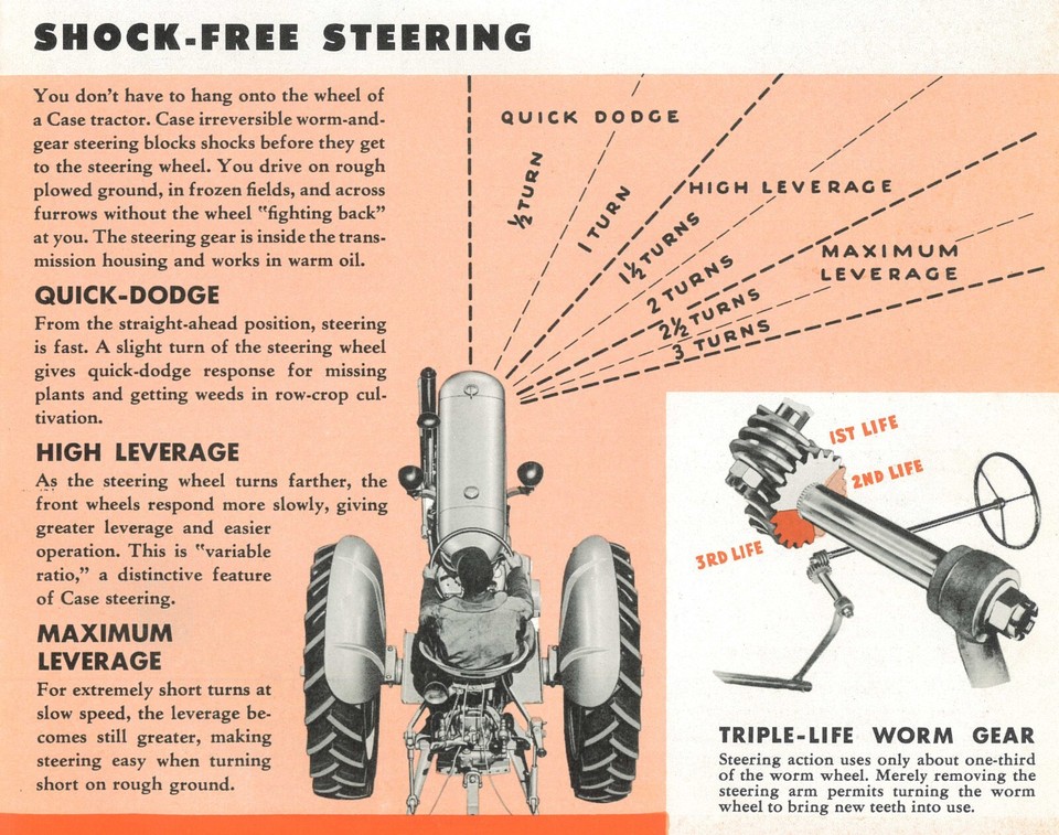 J.I. CASE Model SC 2 3 Plow Tractor Sales Brochure Case Eagle Hitch PTO ...