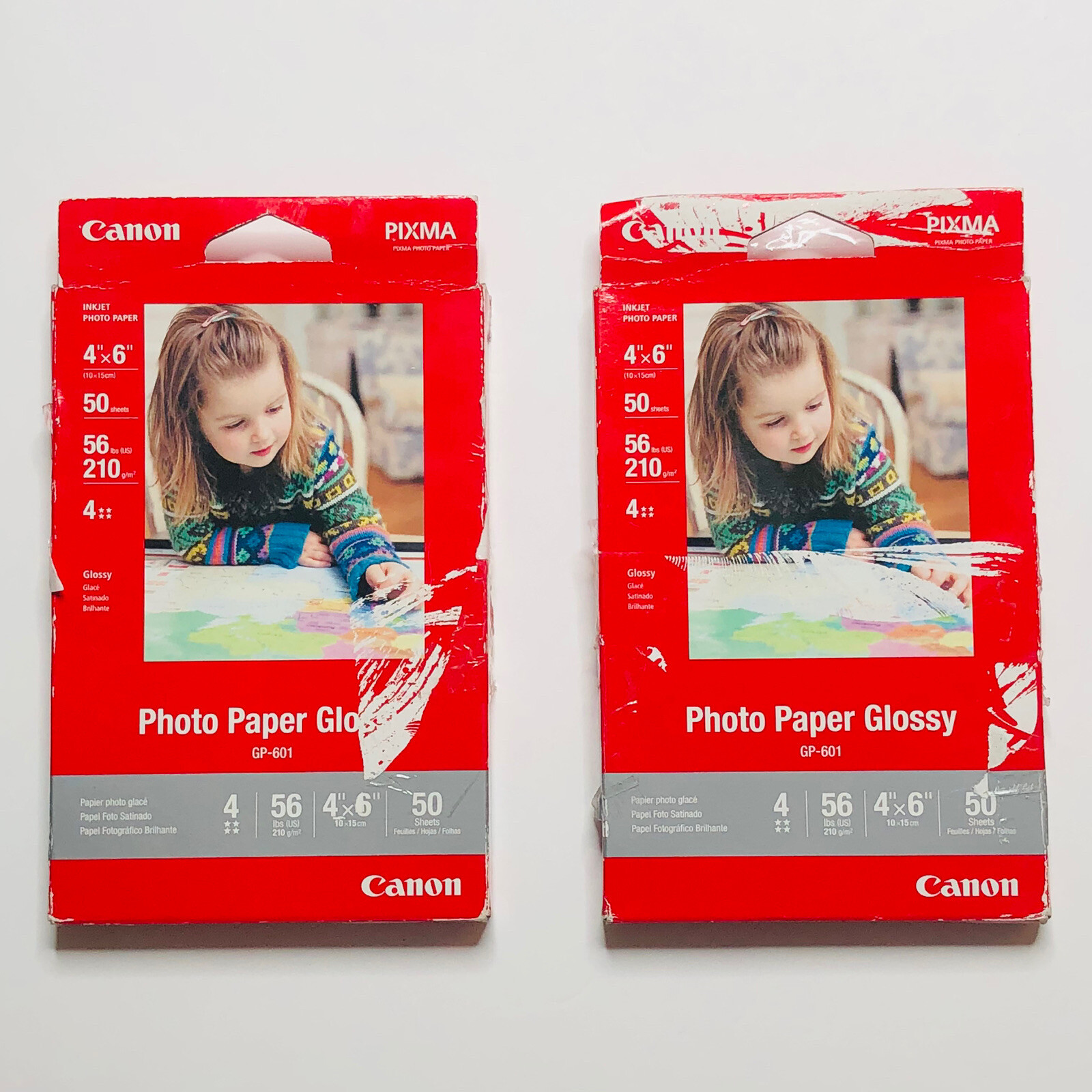 2 Pack Canon Pixma Photo Paper Glossy 4X6 100 Sheets Lot Of 2 New Open ...