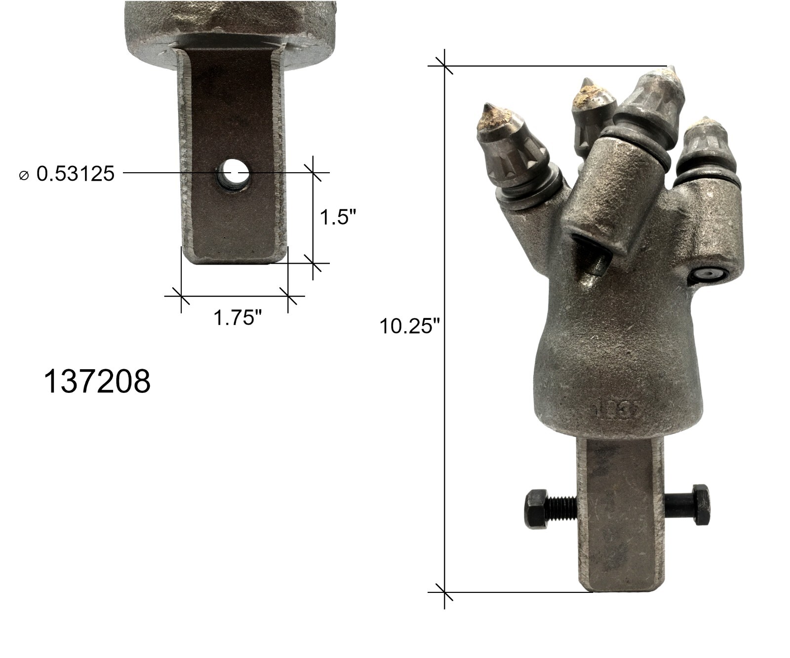 Rock Auger Pilot Tip 137208, Fits Rock Augers w/ 1.75" Square Drive | eBay