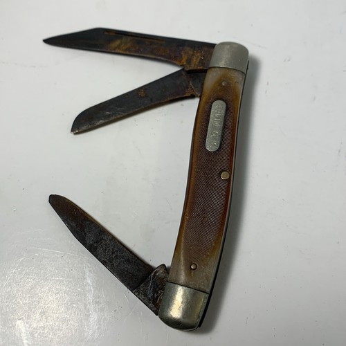 Vintage Schrade Old Timer USA 80T Stockman 3 Blade Folding Pocket Knife ...