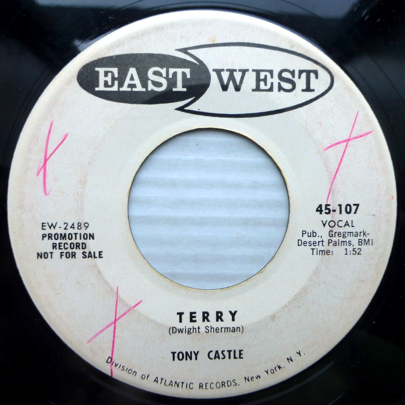 Tony Castle ROCKABILLY promo vg+ East West 45 Terry / Young And In Love ...