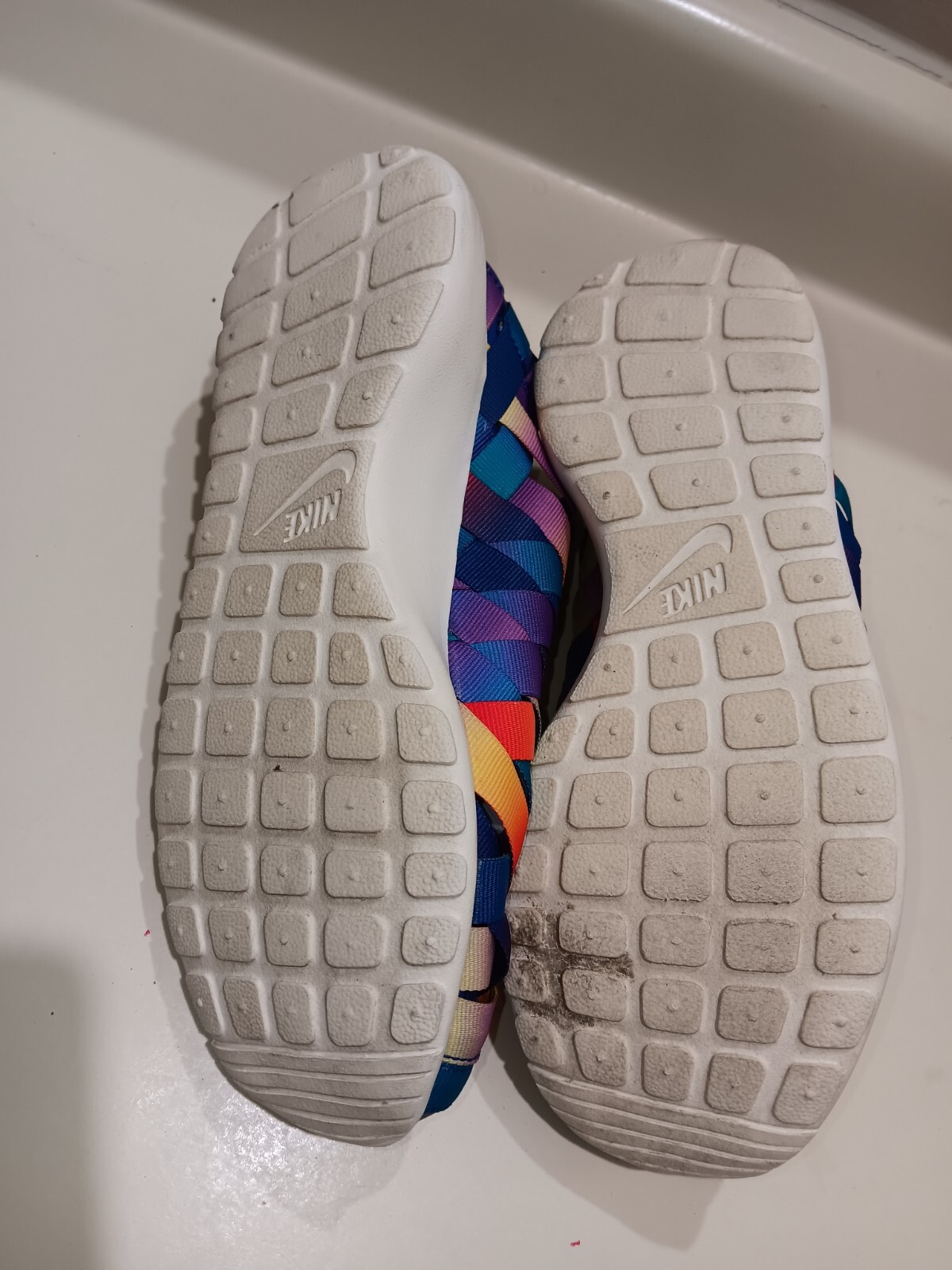 Unique Nike Roshe Run Woven Ribbon Rainbow Limited Edition Sneakers ...