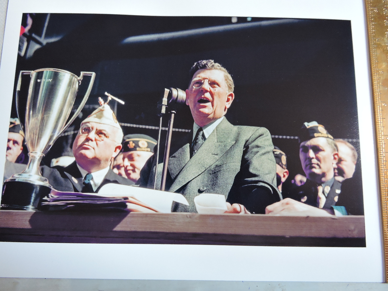 1937 Chicago Mayor Edward Joseph Kelly Microphone Color reprint 8x10 ...