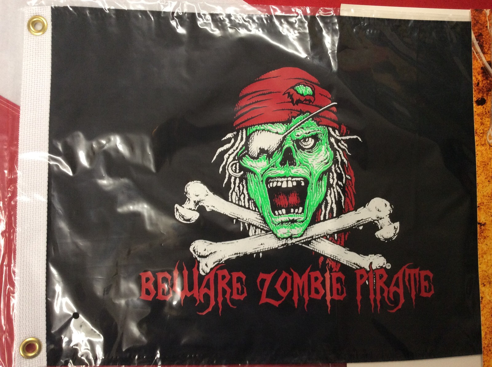 FLAG BEWARE ZOMBIE PIRATE scuba dive equip novelty valentine GIFT FUN ...