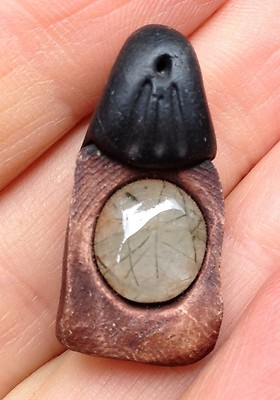 Tormalinated Quartz / Nyd Rune Symbol "Need" Real Gemstone Pendant ...