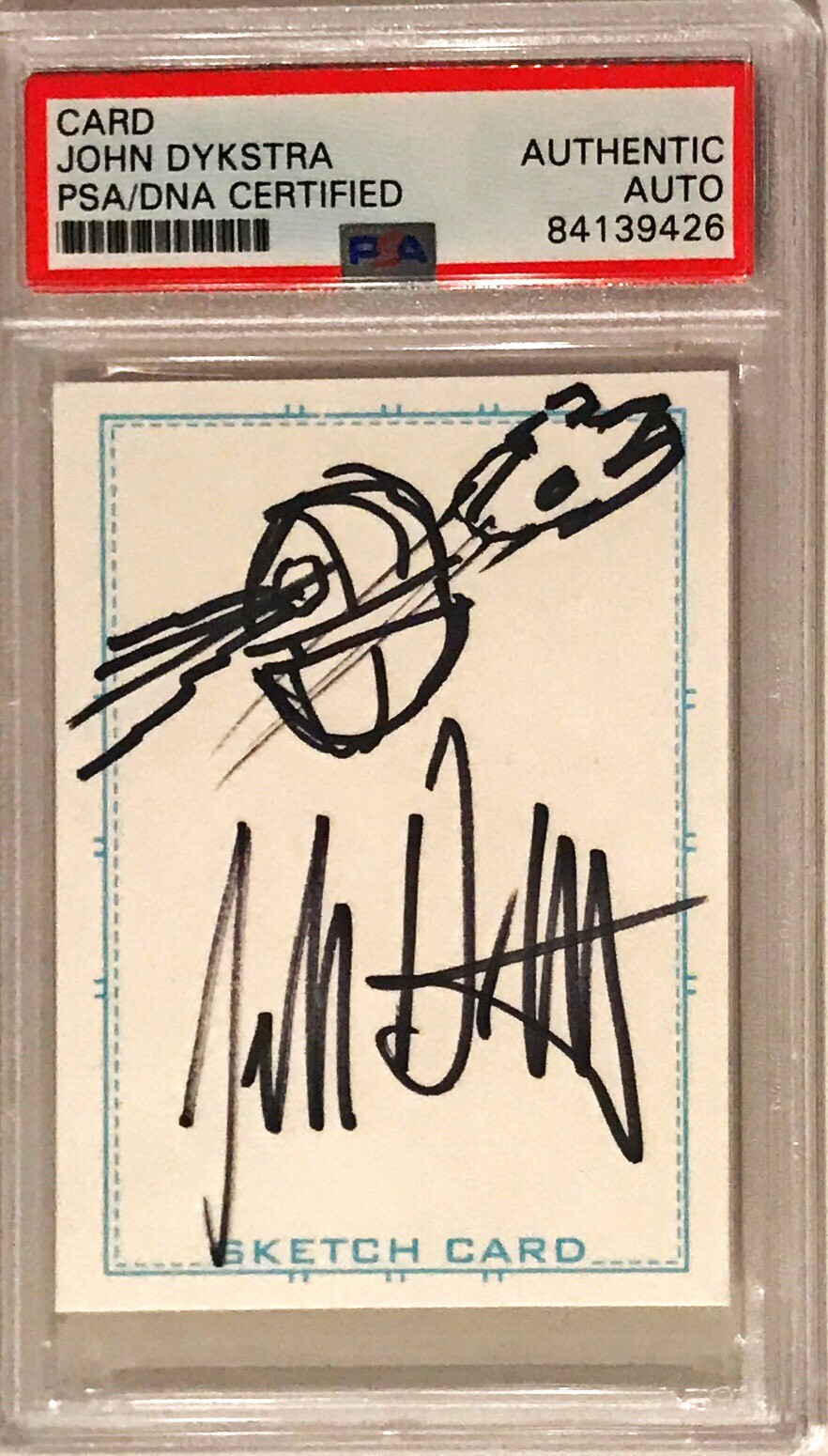John Dykstra STAR WARS Creator Signed Art Card W/ Original Sketch PSA ...