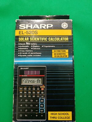 VTG SHARP Solar Scientific Calculator EL-520 W/Manual | eBay