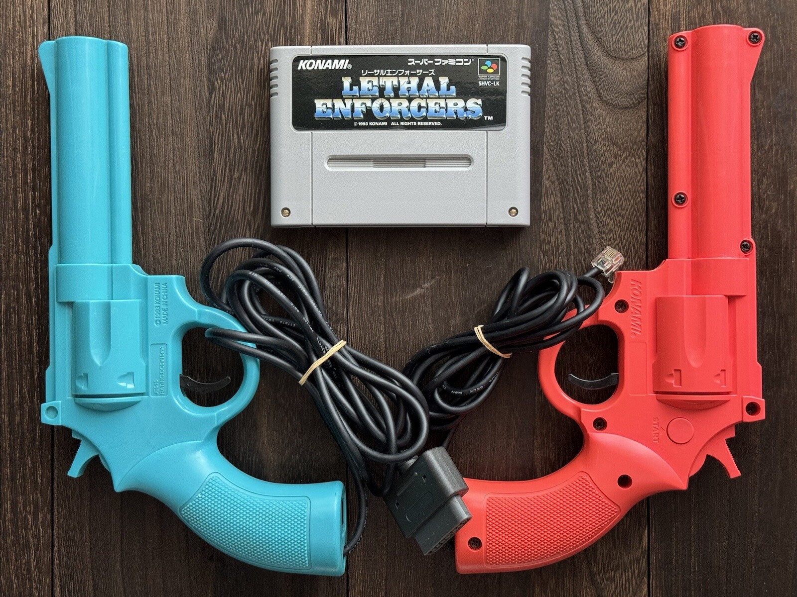 Nintendo Super Famicom SFC Lethal Enforcers Blue & 2P Red Gun ...