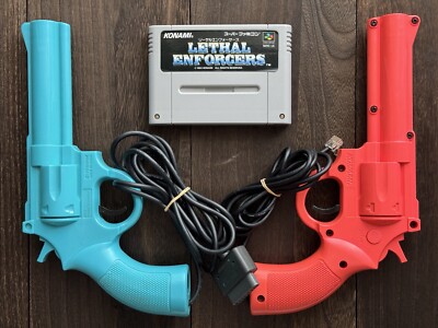 Nintendo Super Famicom SFC Lethal Enforcers Blue & 2P Red Gun ...
