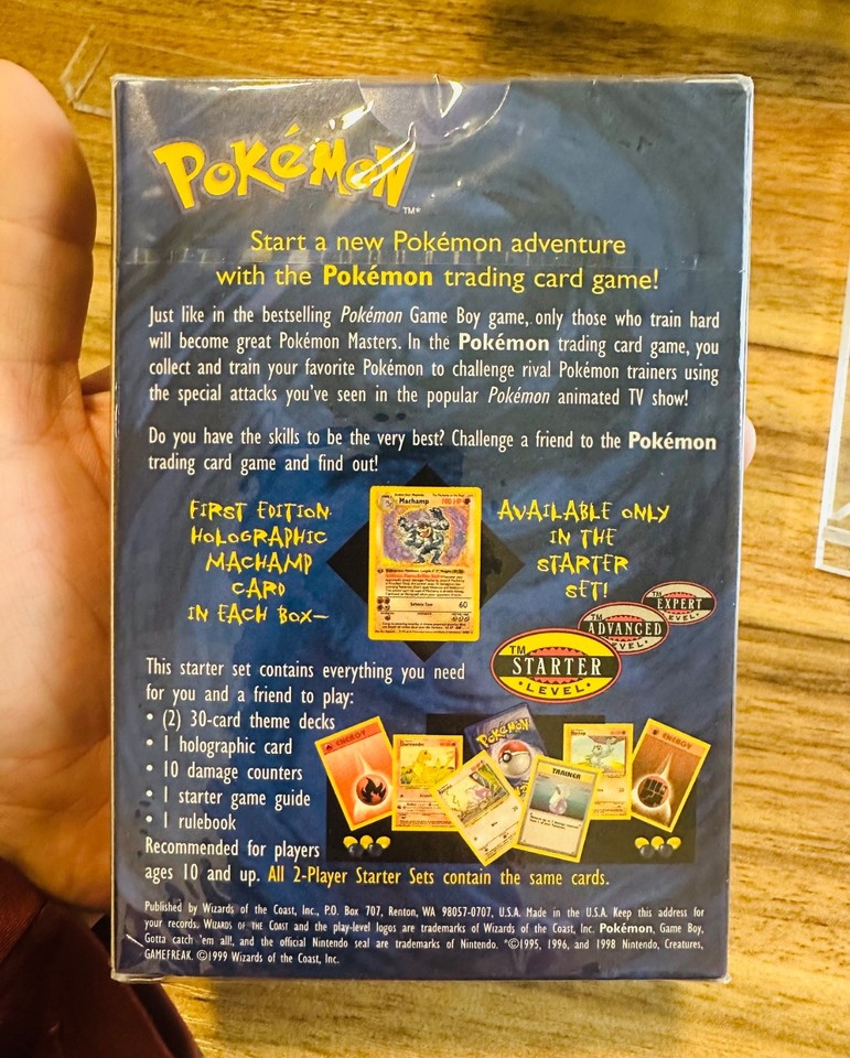 1999 Pokémon Base Set 2-Player Starter Set – Machamp Holo Theme Deck ...