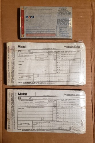 NOS Packages of Mobil Oil Gas Station Credit Card Charge Ticket Receipt ...