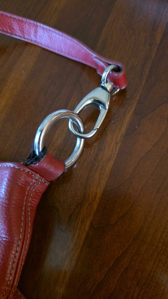 Tignanello Red Leather Crossbody Bag Built in Organizer Wallet Purse ...