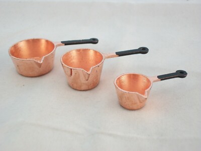 Copper Pot Set kitchen dollhouse miniatures 3pc IM65060 1/12 scale ...
