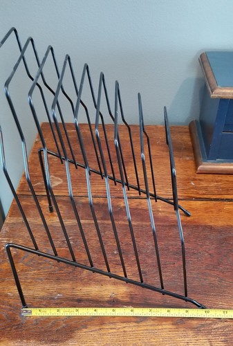 Vintage Desktop Wire Step File Organizer Divider Rack for Office ...