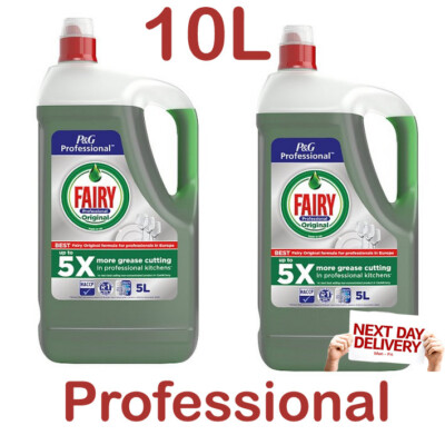 2 x 5L Fairy Professional Original Concentrate Washing Up Liquid Green ...