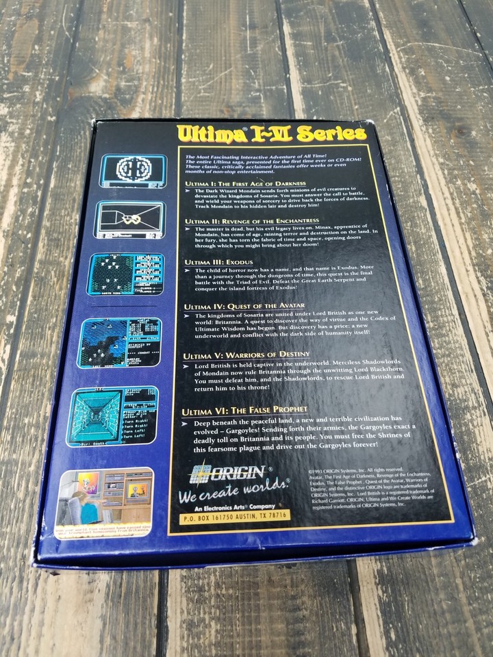 Ultima I-VI i II III IV V VI 1 2 3 4 5 6 Series Big Box PC Game with ...