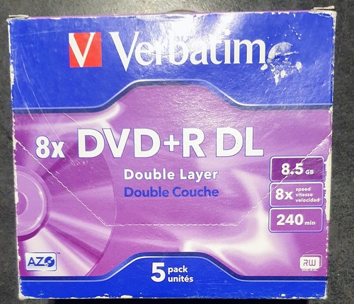 Verbatim DVD+R DL (Dual Layer) 8.5GB/8X - 5 Pack Jewel Cases | eBay