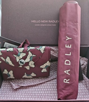 RADLEY CASCADING DOG BERRY UMBRELLA AND SHOPPER GIFT BOXED NEW | eBay UK