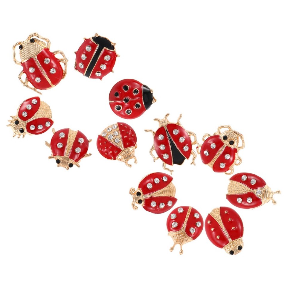 4 Pack Ladybug Rhinestone Brooch Bulk Dress Accessories Women Brooches ...