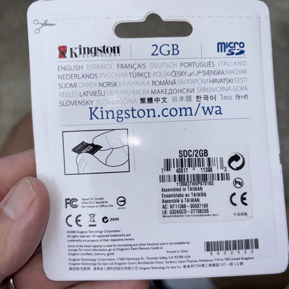 Kingston 2GB Micro SD Memory Card SDC/2GB - New Sealed - Free Shipping ...