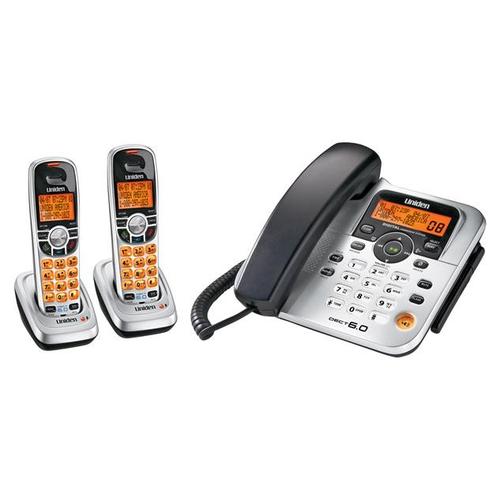 Uniden DECT1588-2 1.9 GHz Dual Handsets Single Line Corded / Cordless ...