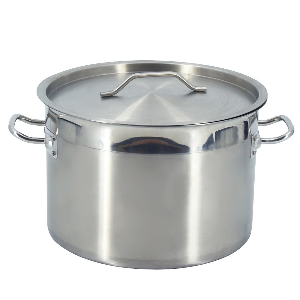 Deep Stainless Steel Stock Pot Cater Cooking Stew Large Soup Boiling ...