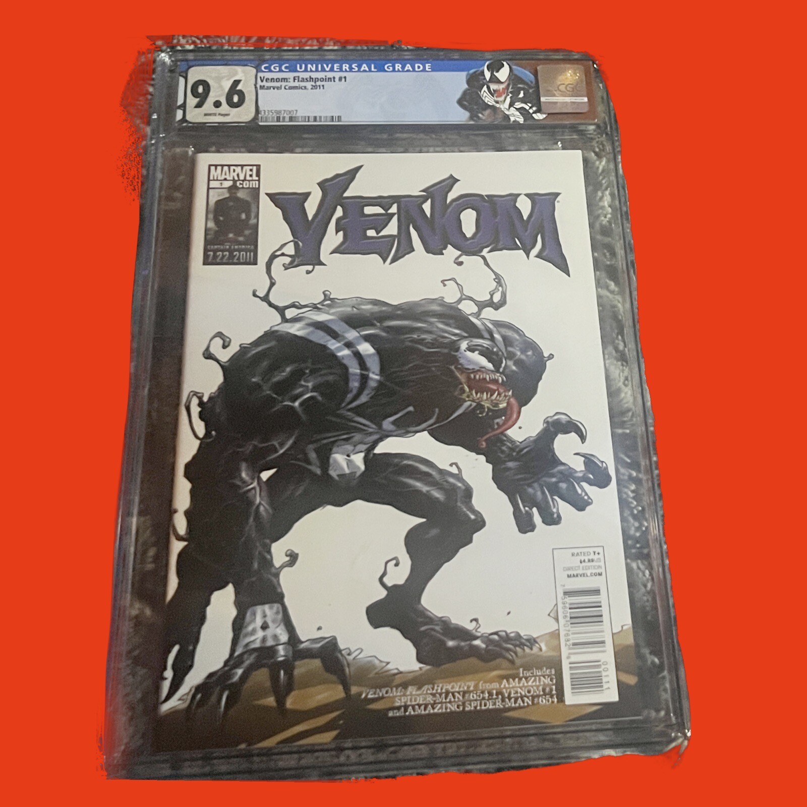 Venom: Flashpoint #1 CGC 9.6 WP 2011 Reprints ASM #654 Custom NEW SLAB ...