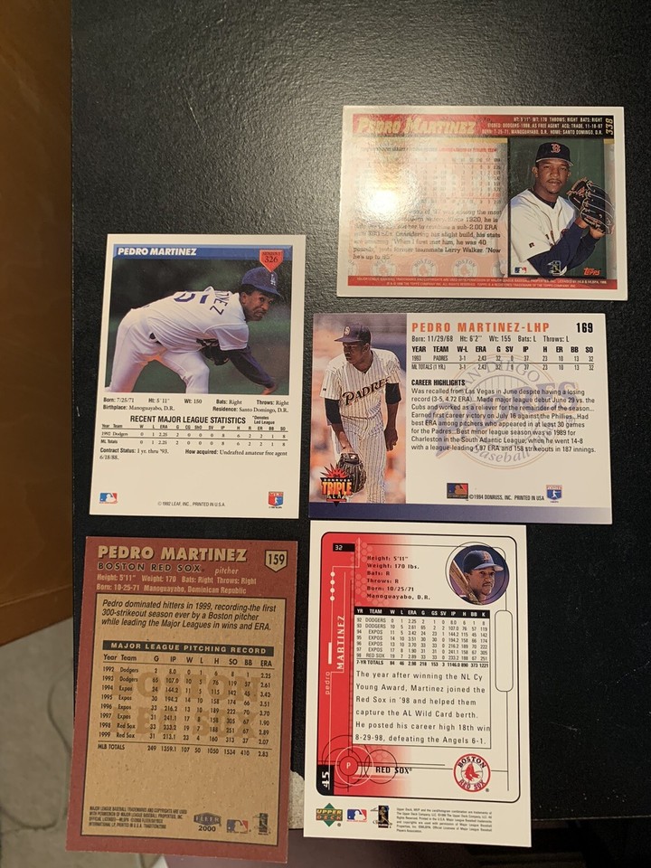 pedro martinez baseball card lot Topps Upper Deck Dodgers Red Sox | eBay